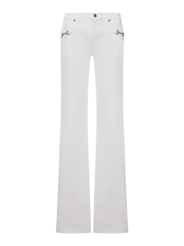 Gucci Flare Jeans With Clamps - White