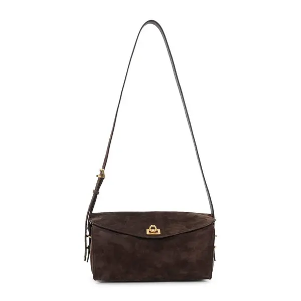 Balenciaga Suede Le 7 Shoulder Bag - Brown