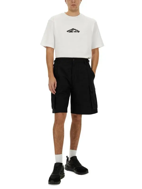 Dsquared2 Cotton Bermuda Cargo Shorts - Black