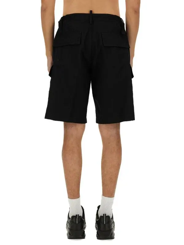 Dsquared2 Cotton Bermuda Cargo Shorts - Black