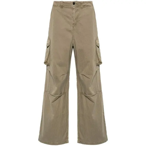Our Legacy Wide-leg Herringbone Trousers - Green