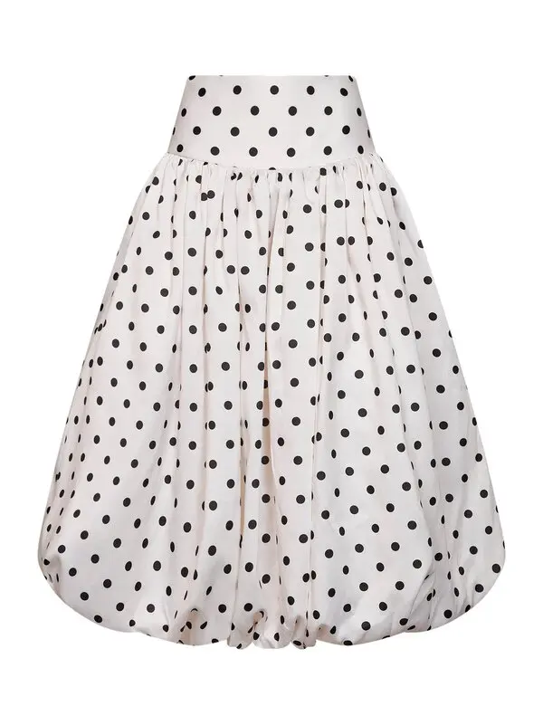 SELF-PORTRAIT Polka Dot Skirt - White