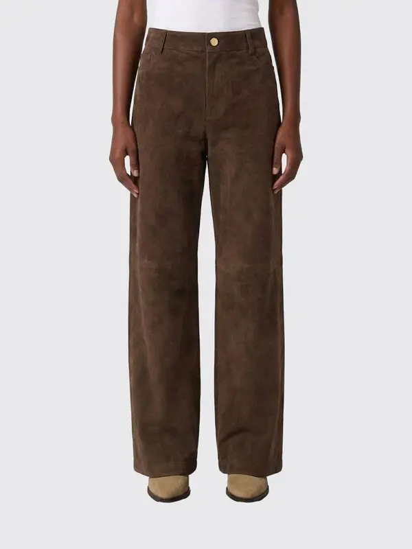 Max Mara Suede Wide Leg Trousers - Brown