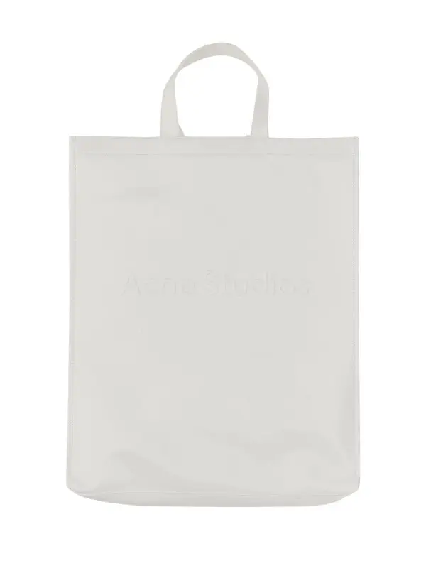 Acne Studios Logo Embossed Tote Bag - White