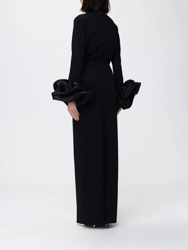Solace London Long Dress With Satin Details