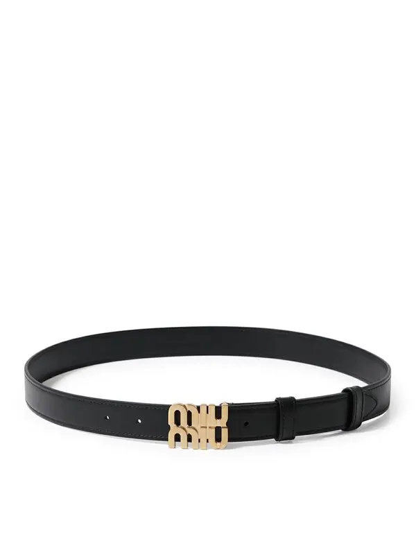 Miu Miu City Leather Belt - Black