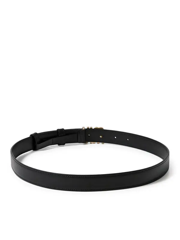 Miu Miu City Leather Belt - Black