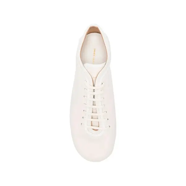 Dries Van Noten Calf Leather Lace-up Shoes - Cream
