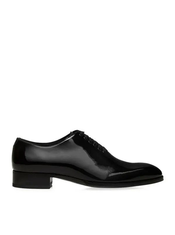 TOM FORD Patent Leather Oxford Shoes - Black
