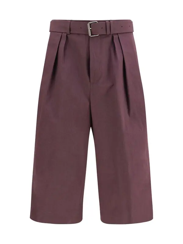 Dries Van Noten Cotton Poplin Shorts - Purple