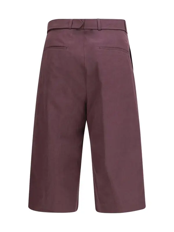 Dries Van Noten Cotton Poplin Shorts - Purple