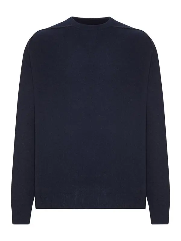 MAISON MARGIELA Crewneck Sweater In Virgin Wool - Blue