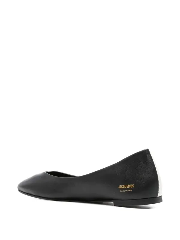 Jacquemus Les Ballerines Ovalo Leather Flats - Black