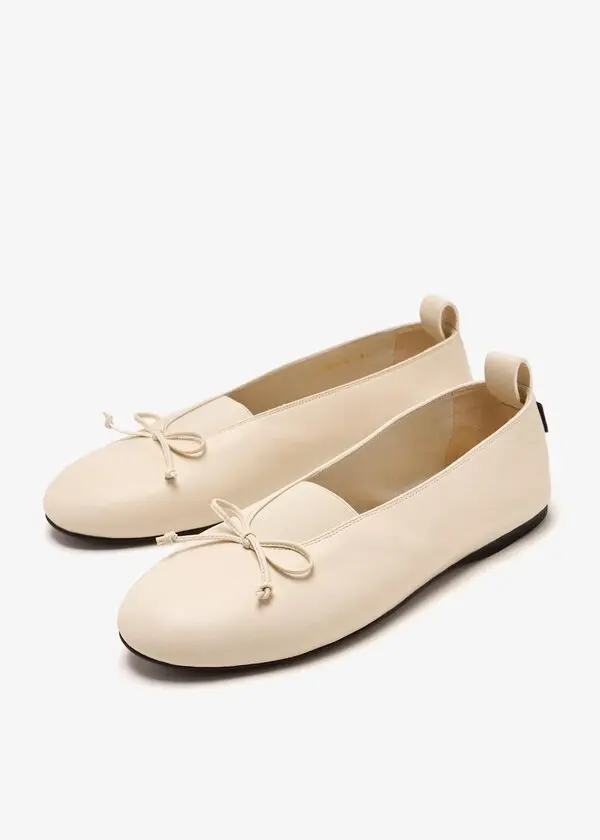 Miu Miu Nappa Ballerinas - White