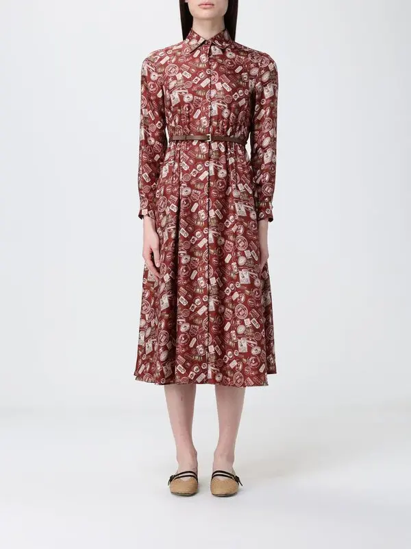 Max Mara Printed Silk Chemisier Dress