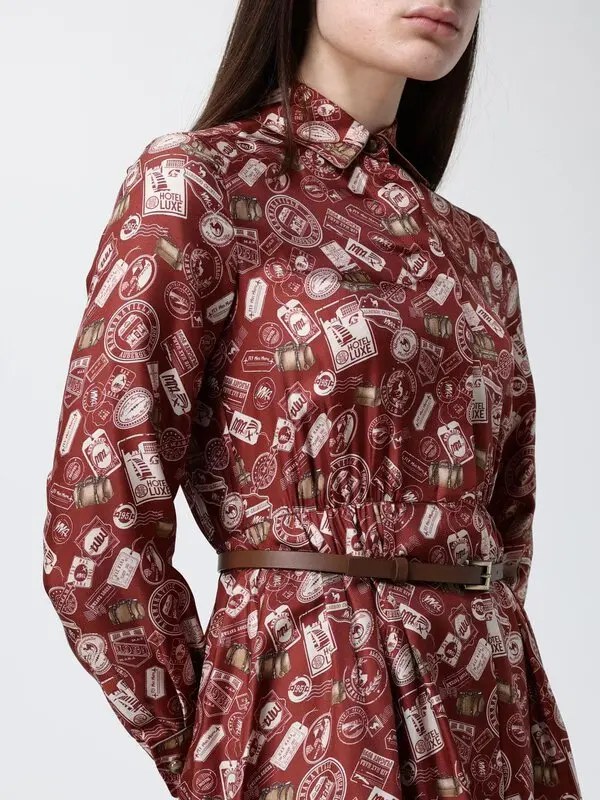 Max Mara Printed Silk Chemisier Dress