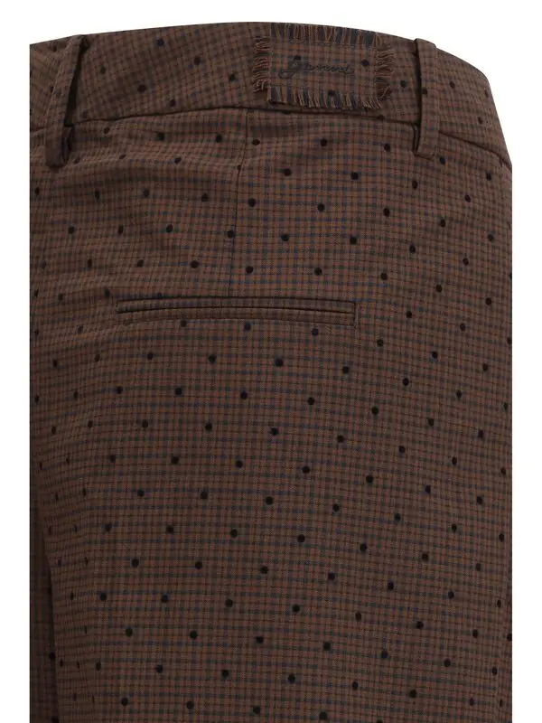 GANNI Flocked Plaid Crossover Pants