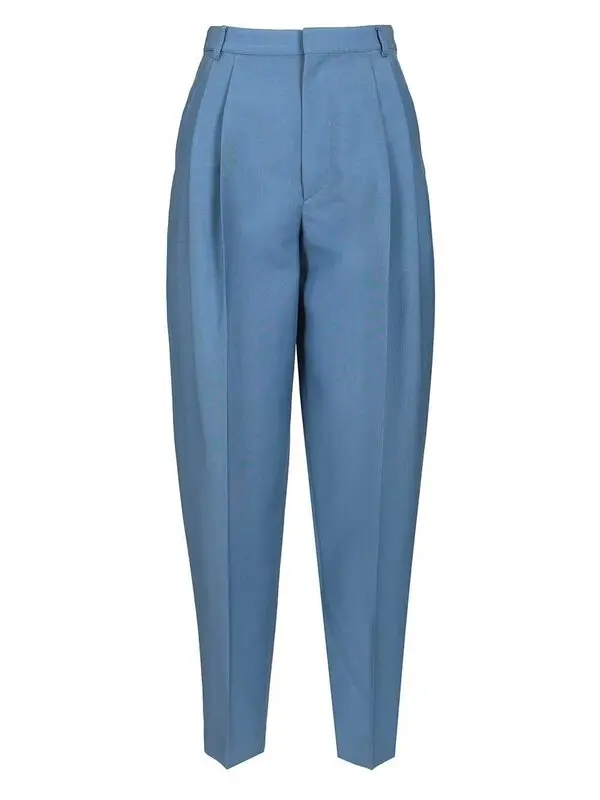 Celine Montauk Wool And Mohair Trousers - Blue