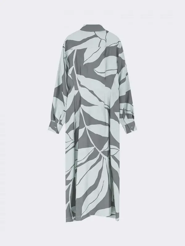 Max Mara Printed Silk Shirt Dress - Green