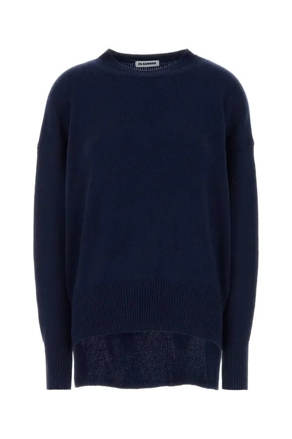 JIL SANDER Navy Cashmere Oversize Sweater