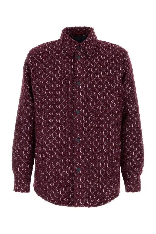 Gucci Burgundy Boucle Padded Shirt