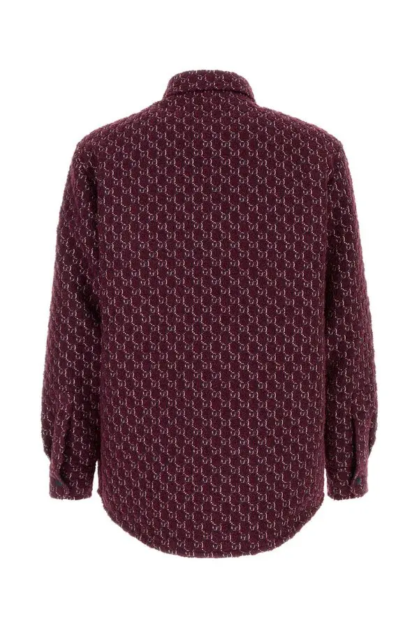 Gucci Burgundy Boucle Padded Shirt