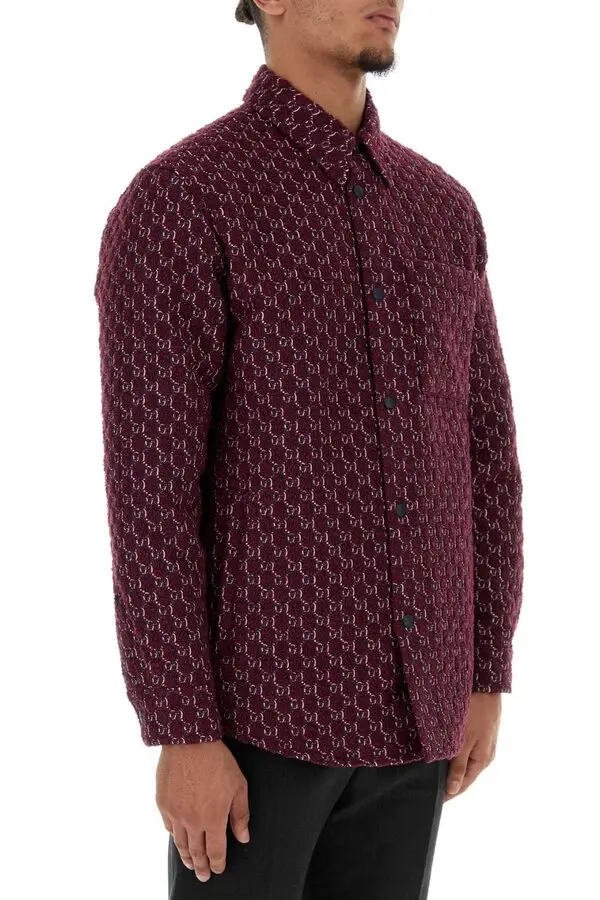 Gucci Burgundy Boucle Padded Shirt