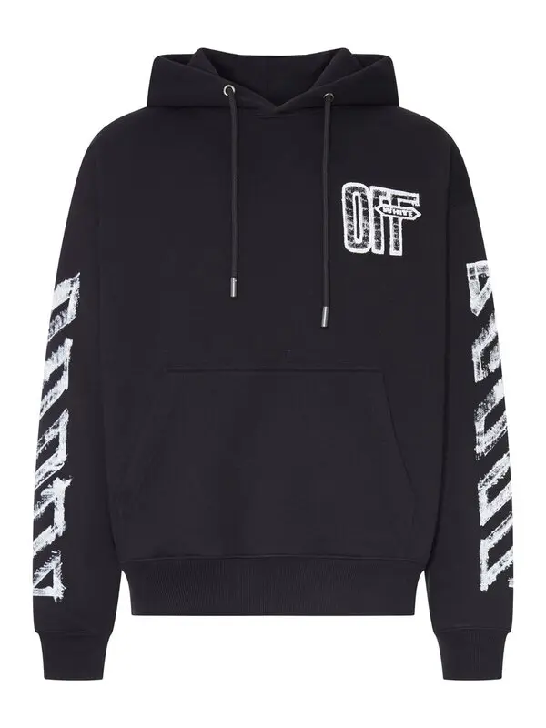 Off-White Hoodie With Arrow Sketch Print