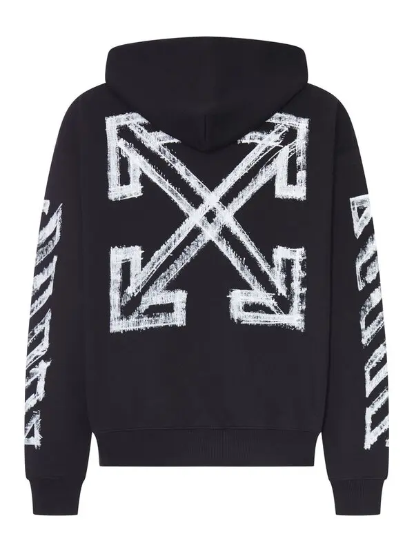 Off-White Hoodie With Arrow Sketch Print