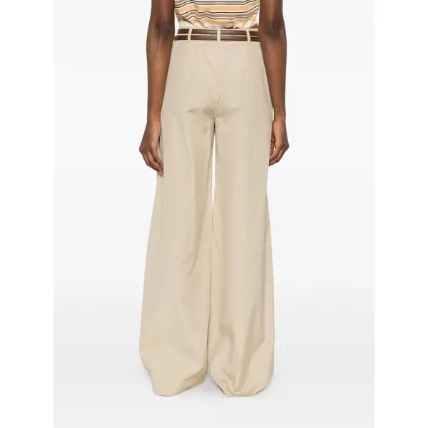 Max Mara Neutrals Trousers Palazzo Pants - Cream