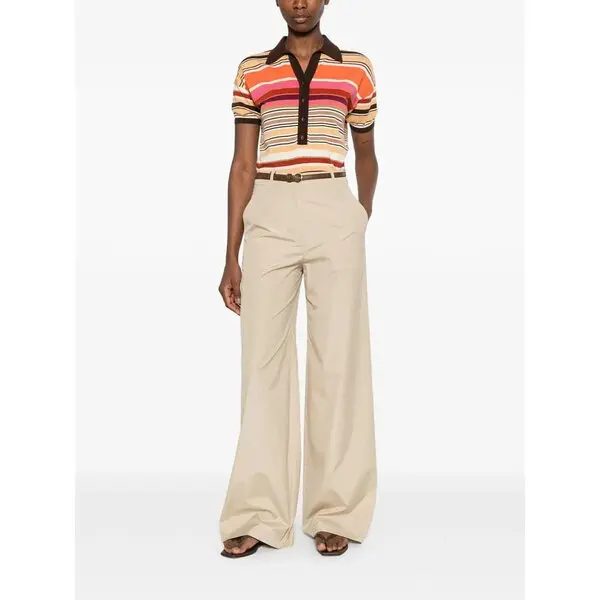 Max Mara Neutrals Trousers Palazzo Pants - Cream