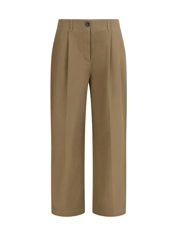 TOTEME Straight-leg Pants In Organic Cotton - Brown