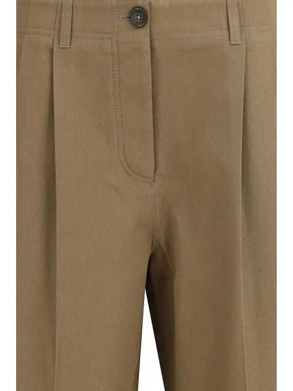 TOTEME Straight-leg Pants In Organic Cotton - Brown