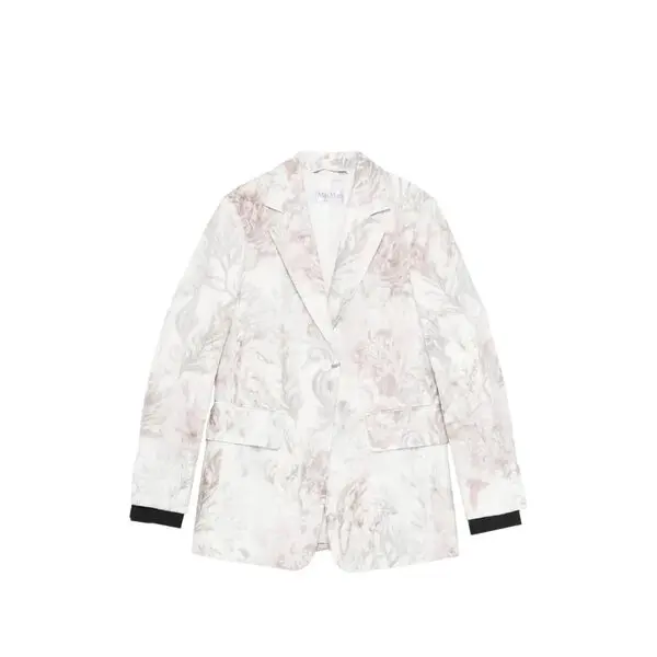 Max Mara Floral Print Silk Blazer