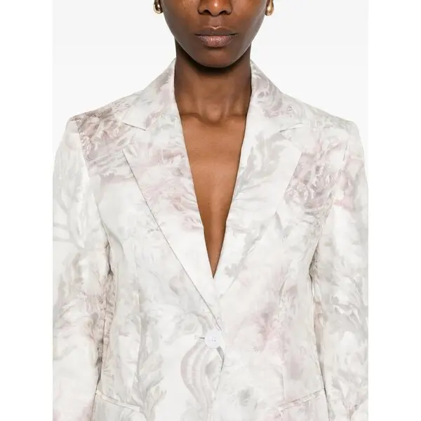 Max Mara Floral Print Silk Blazer