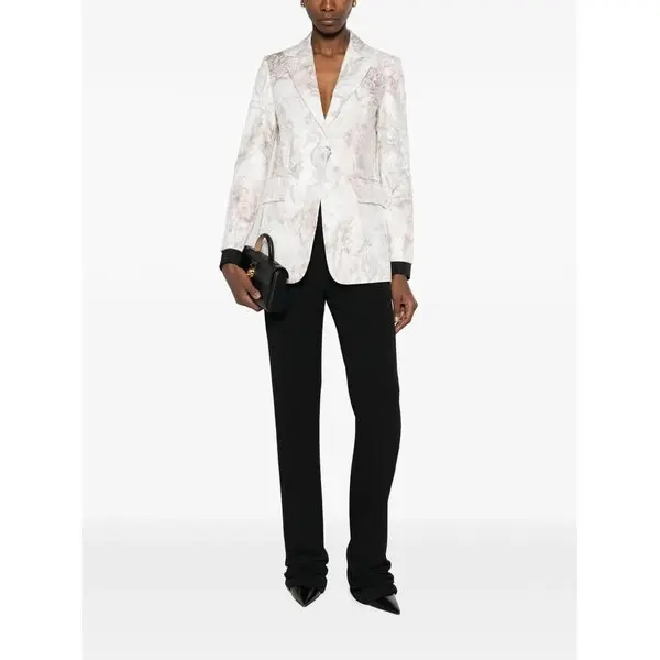 Max Mara Floral Print Silk Blazer