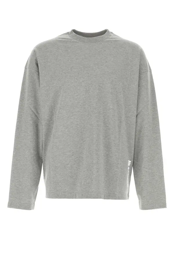 JIL SANDER Grey Cotton T-shirt - Gray