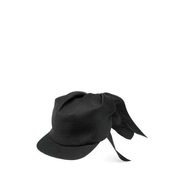 Balenciaga Curved Peak Bow Detail Hat - Black
