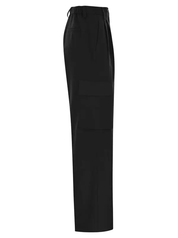 Herno Soft Wool Cargo Pants - Black