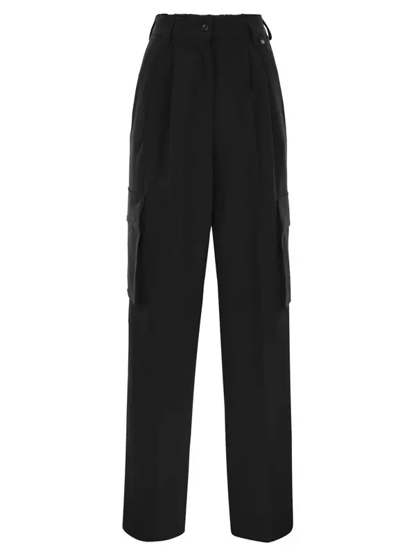 Herno Soft Wool Cargo Pants - Black