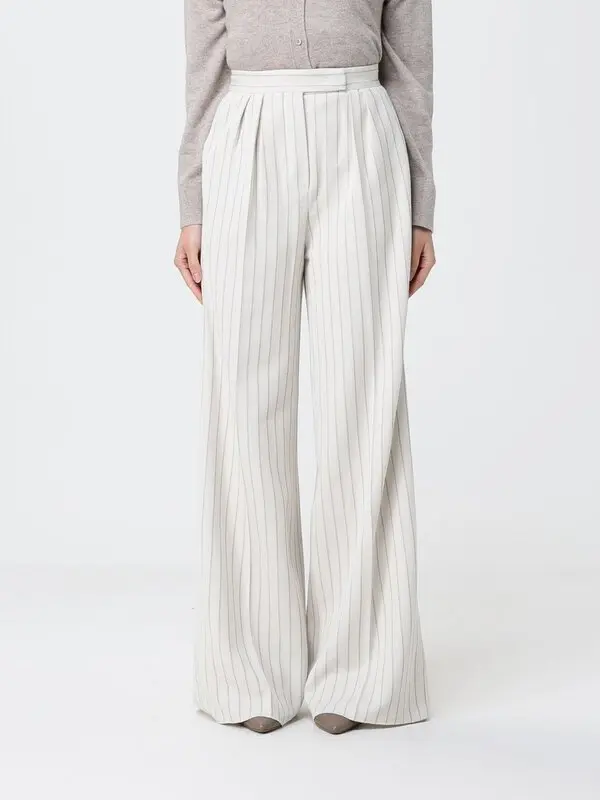 Max Mara Striped Cotton Palazzo Trousers