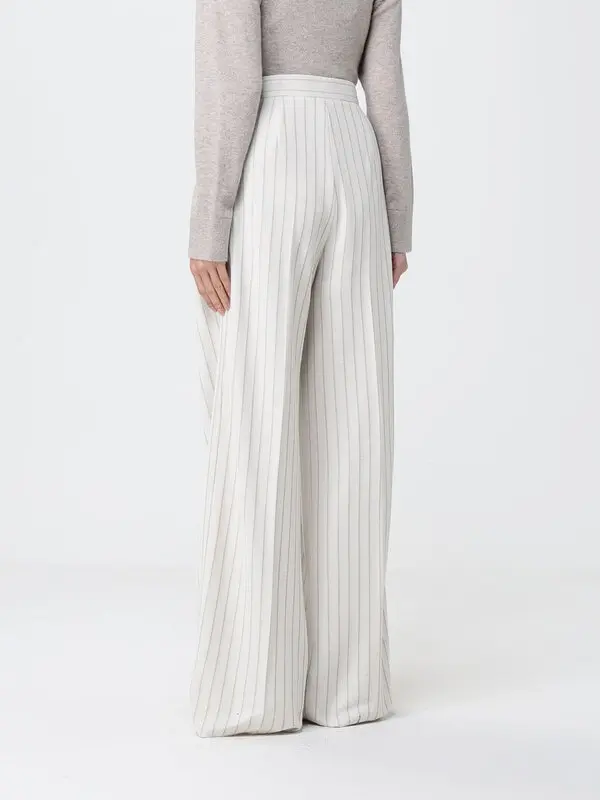 Max Mara Striped Cotton Palazzo Trousers