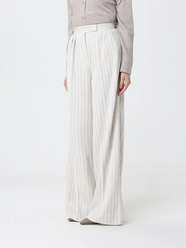 Max Mara Striped Cotton Palazzo Trousers