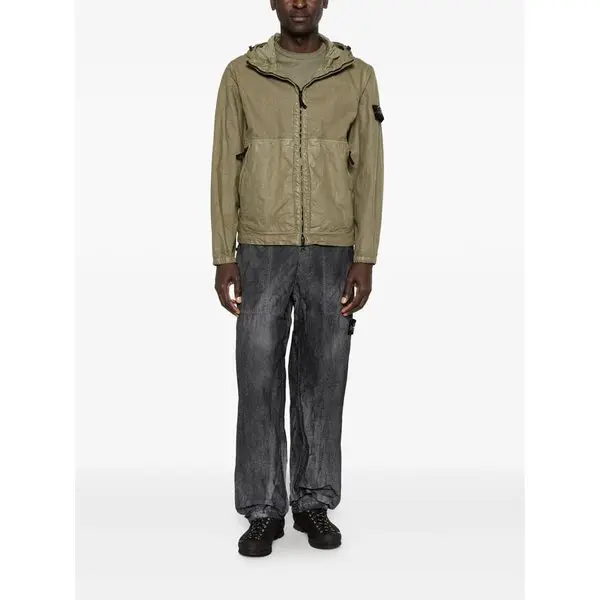 Stone Island Hooded Nylon Panama Jacket - Green
