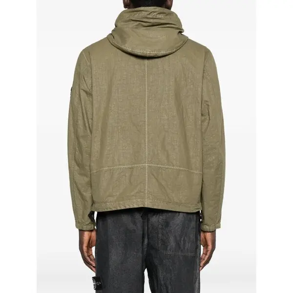 Stone Island Hooded Nylon Panama Jacket - Green