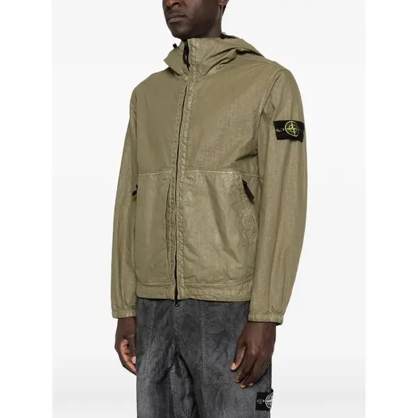 Stone Island Hooded Nylon Panama Jacket - Green