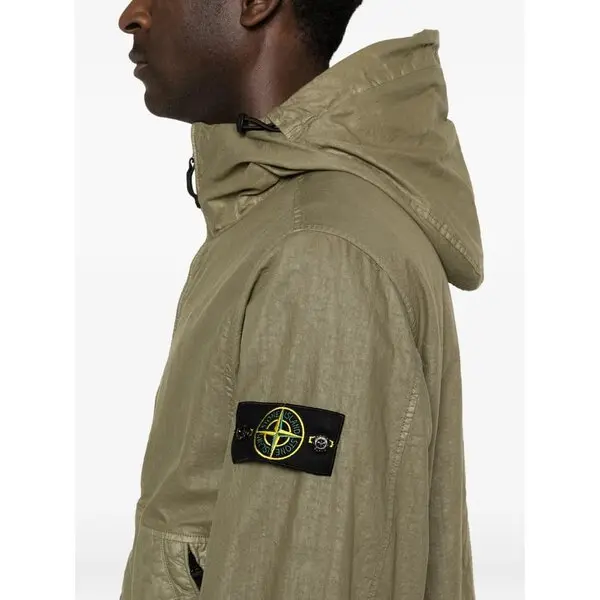 Stone Island Hooded Nylon Panama Jacket - Green