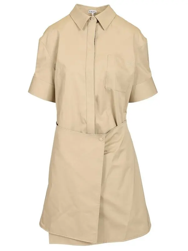 Loewe Cotton And Silk Dress - Cream