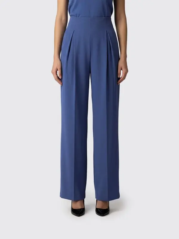 Max Mara Pure Stretch Silk Palazzo Trousers - Blue