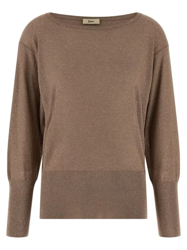 Herno Lamé And Sequin Embellished Sweater - Brown